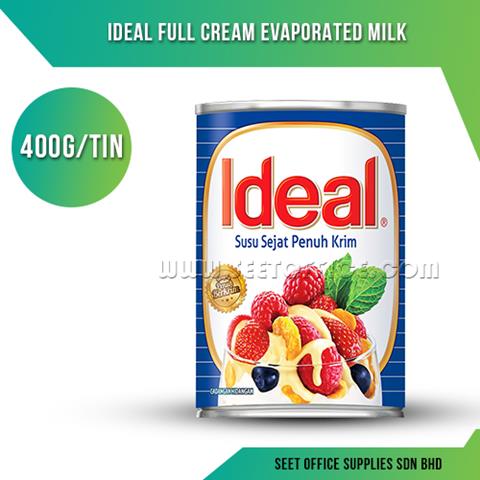 IDEAL FULL CREAM EVAPORATED MILK 390G (48TIN/CTN) - Seet Office ...