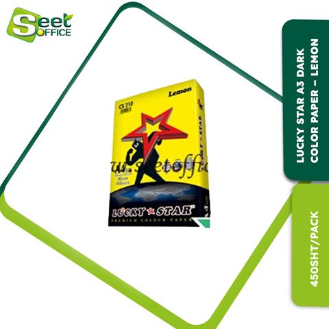 LUCKY STAR A3 DARK COLOR PAPER - LEMON , 450'S/PK - Seet Office ...