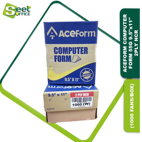 ACEFORM COMPUTER FORM 55G 9.5"x11" 2PLY NCR (1000 FANS/ BOX) - Seet ...