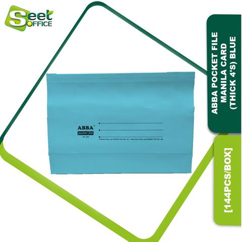 ABBA POCKET FILE MANILA CARD (THICKNESS 4'S OF PAPER) BLUE [144PCS/BOX ...