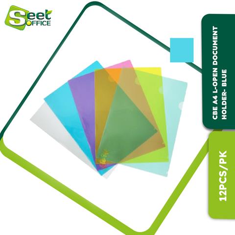 CBE A4 PP L-SHAPE OPEN DOCUMENT HOLDER BLUE (12PCS/PACK) (240PCS/BOX ...