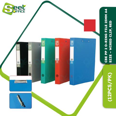 CBE A4 2-O PP RING FILE WITH WIRE CLIP 25MM RED (12PCS/BOX) [120PCS/CTN ...