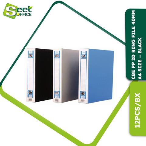 CBE A4 2D PP RING FILE 40MM BLACK (12PCS/BOX) [48PCS/CTN] - Seet Office ...