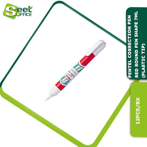 PENTEL CORRECTION PEN TYPE RED (PLASTIC TIP) 7ML (12PCS/BOX) - Seet ...