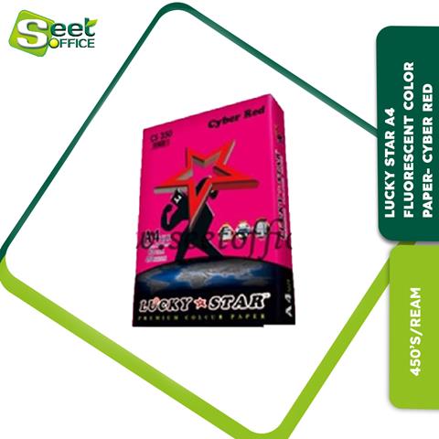 LUCKY STAR A4 FLUORESCENT COLOR PAPER- CYBER RED 450'S/REAM - Seet ...