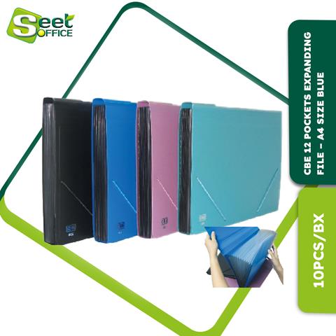 CBE A4 EXPANDING FILE 12 POCKETS BLUE (10PCS/BOX) [40PCS/CTN] - Seet ...