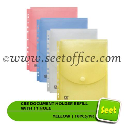 CBE A4 DOCUMENT HOLDER REFILL WITH 11 HOLE YELLOW (12PCS/PACK) (60PCS ...