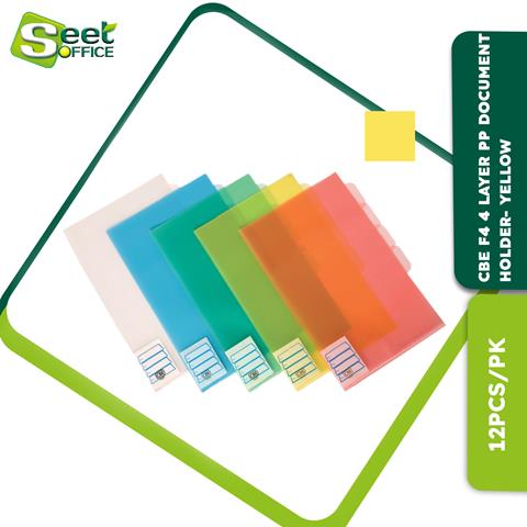 CBE F/C 4 LAYER PP DOCUMENT HOLDER YELLOW (12PCS/PACK) (120PCS/BOX ...