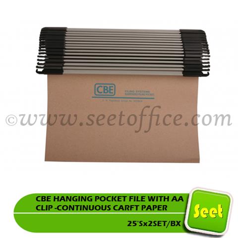 CBE CONTINUOUS HANGING POCKET FILE WITH AA CLIP CARFT PAPER 410MMx250MM ...