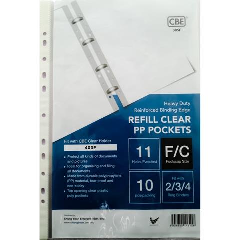 CBE F/C SHEETS PROTECTOR 11 HOLES FOR 403F (10'S/PACK) (100PACK/BOX ...