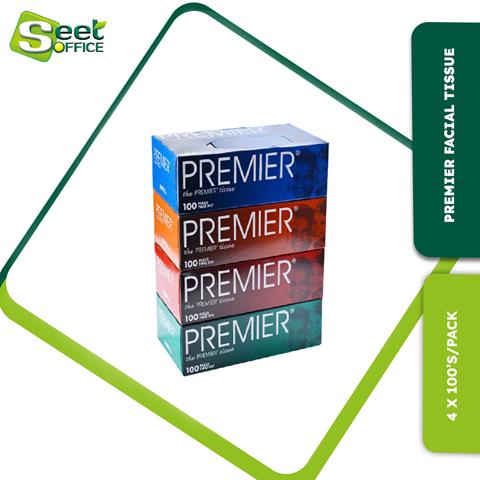 PREMIER FACIAL TISSUE 4 X 100'S/PACK - Seet Office Supplies Malaysia